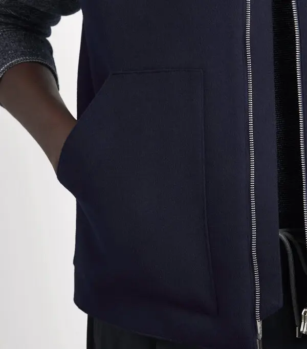 LARDINI Wool-cashmere Zip-up Gilet