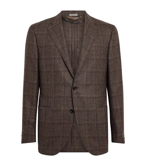 Corneliani Virgin Wool Mouliné Check Blazer