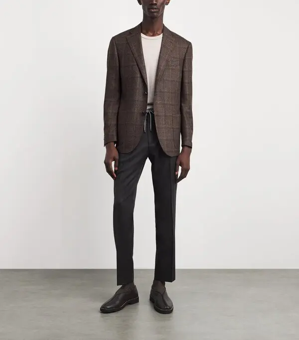 Corneliani Virgin Wool Mouliné Check Blazer
