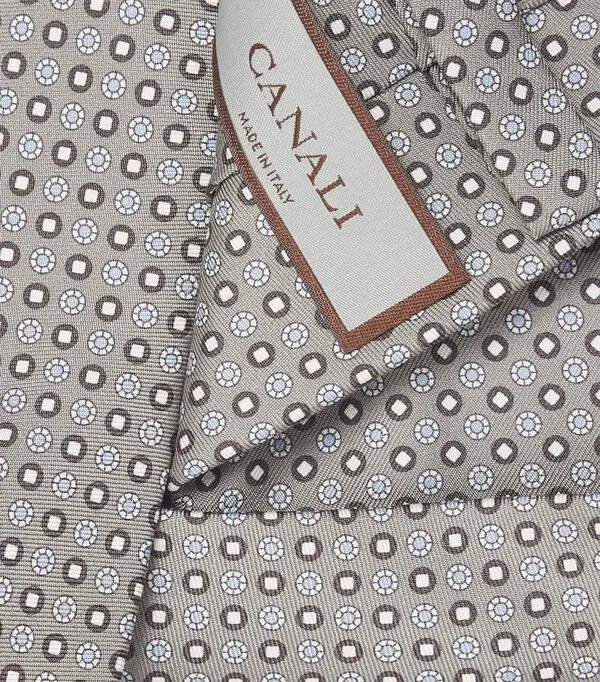 Canali Silk Medallion Print Neck Tie
