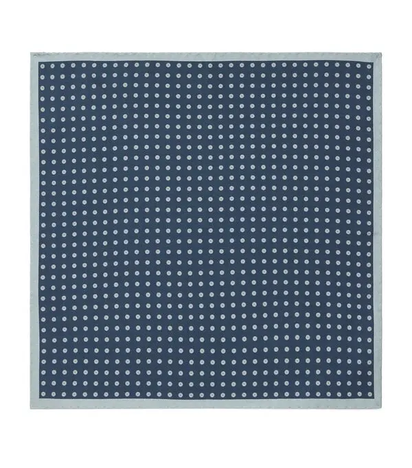 Canali Silk Medallion Print Pocket Square - Brown