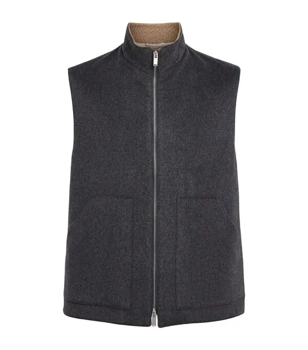LARDINI Virgin Wool-cashmere Gilet