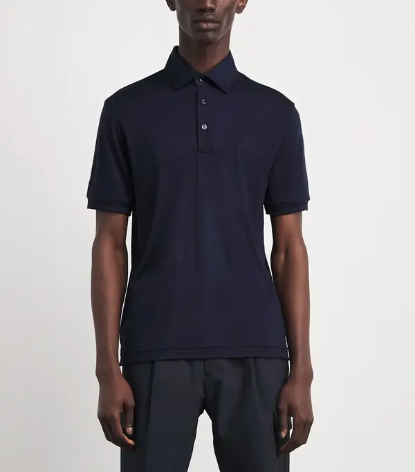 Herno Wool Polo Shirt - Blue
