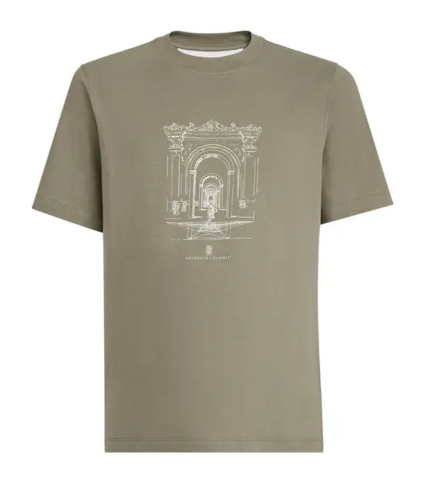 Brunello Cucinelli Neoclassical Print T-shirt