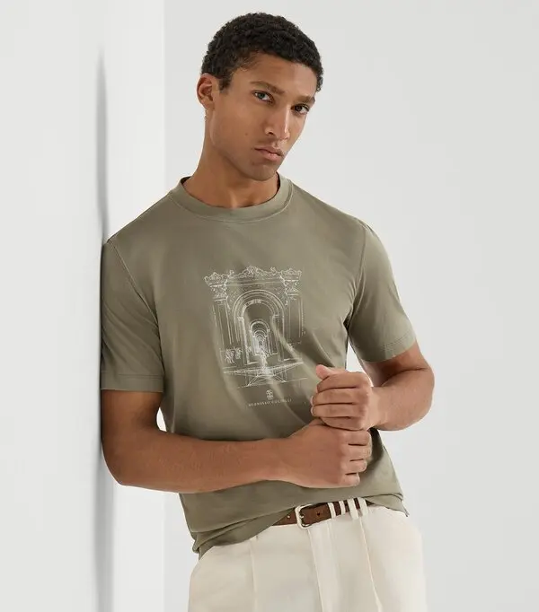 Brunello Cucinelli Neoclassical Print T-shirt