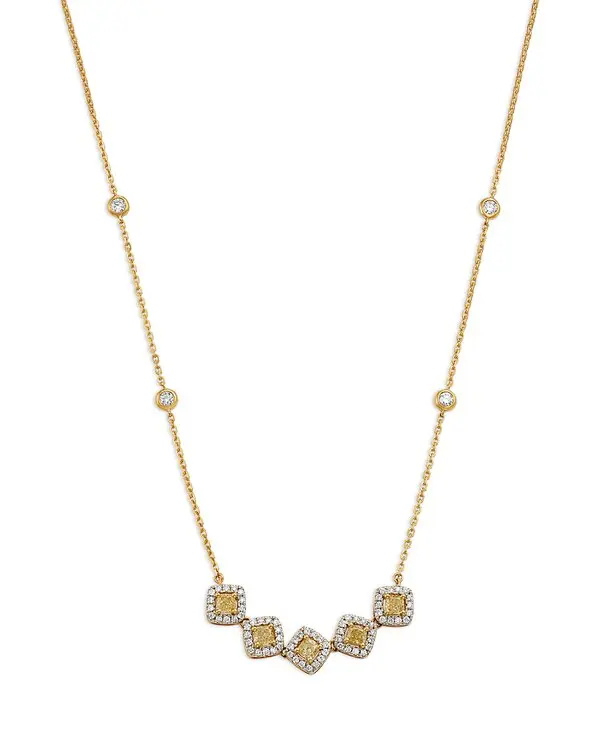 Bloomingdale'S Diamond Halo Collar Necklace In 18k White & Yellow Gold - White/gold
