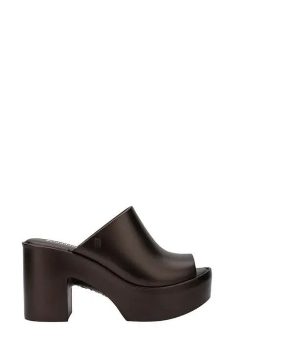 Melissa Metallic Platform Mule Heels - Bronze