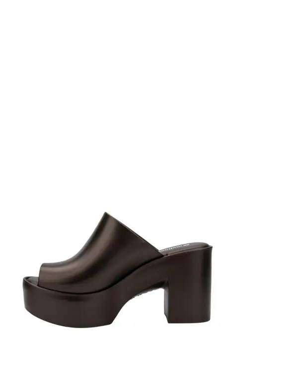Melissa Metallic Platform Mule Heels - Bronze