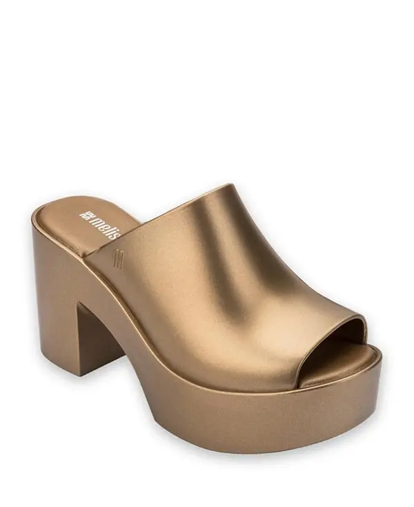 Melissa Metallic Platform Mule Heels - Gold