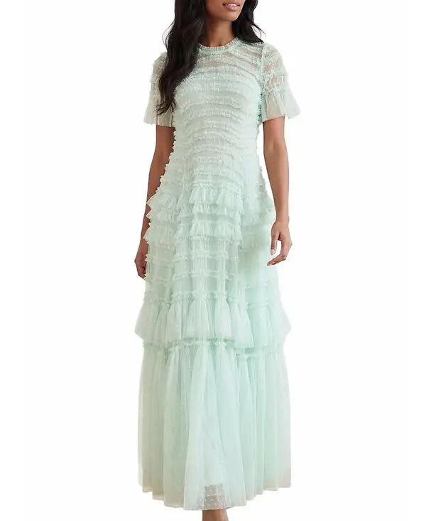 NEEDLE & THREAD Valentine Ruffle Maxi Gown - Soft Mint