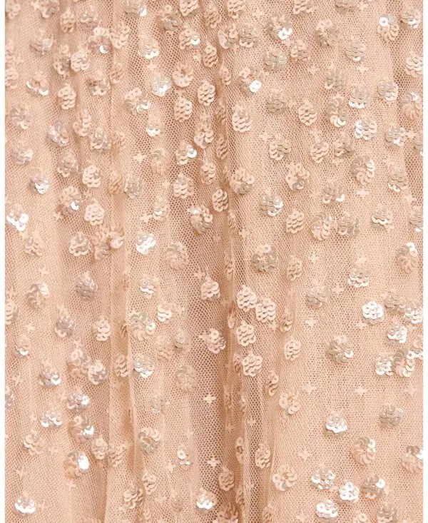 NEEDLE & THREAD Leila Dot V-neck Cape Ankle Gown