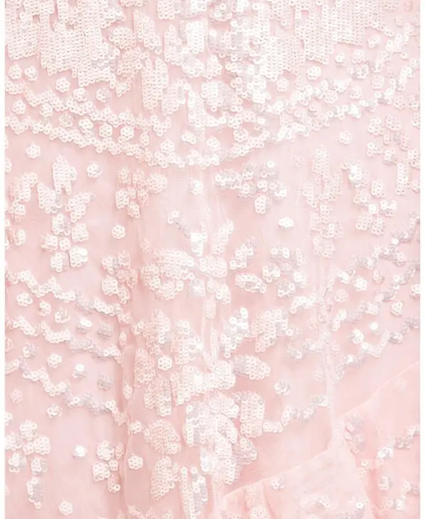NEEDLE & THREAD Anais Sequin Frill Ankle Gown - Seashell