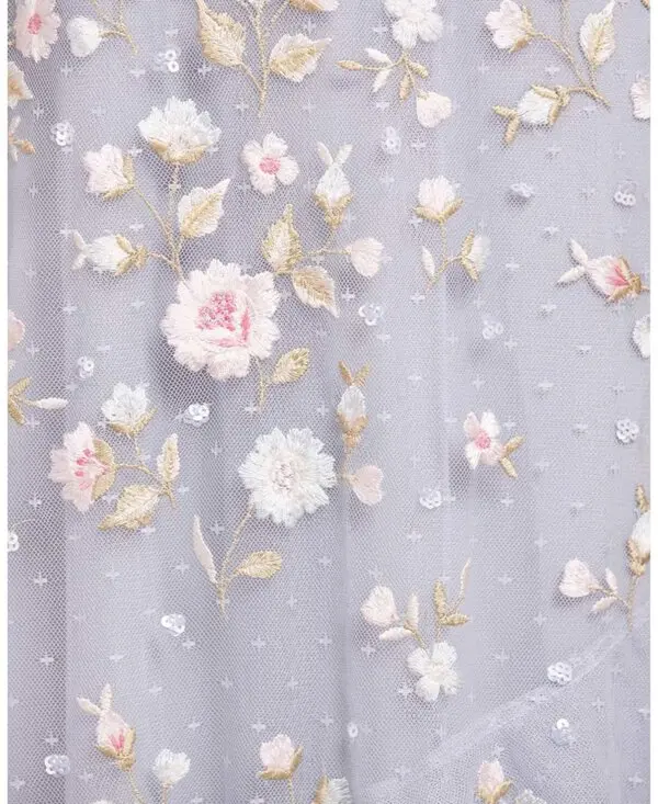 NEEDLE & THREAD Ethereal Blooms Frill Ankle Gown - Skylight/multi