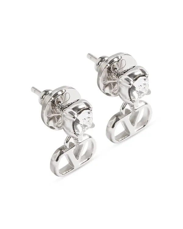 Valentino Garavani Swarovski Logo Drop Earrings