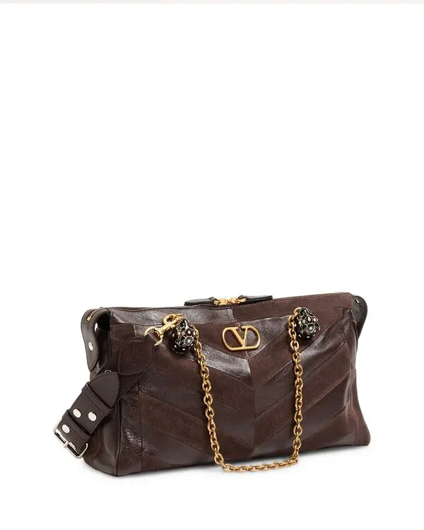 Valentino Garavani Medium Vlogo Shoulder Bag - Brown