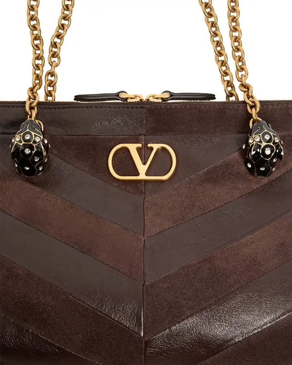 Valentino Garavani Medium Vlogo Shoulder Bag - Brown