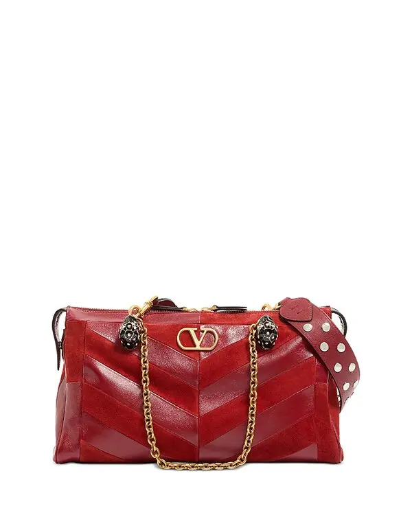 Valentino Garavani Medium Vlogo Shoulder Bag - Red
