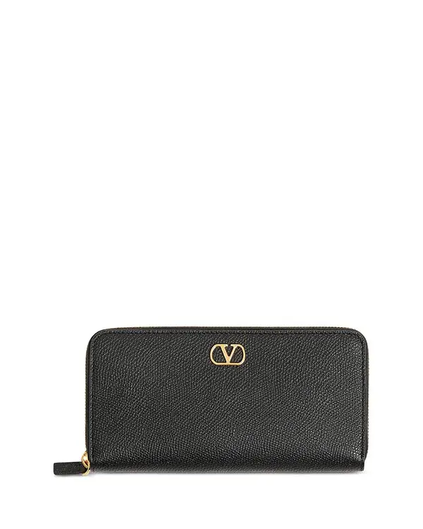 Valentino Garavani Zip Around Leather Wallet