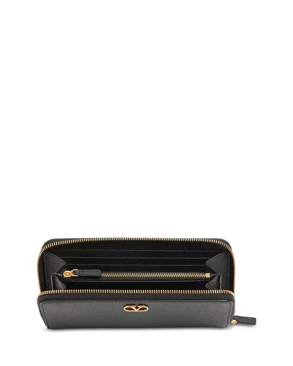 Valentino Garavani Zip Around Leather Wallet
