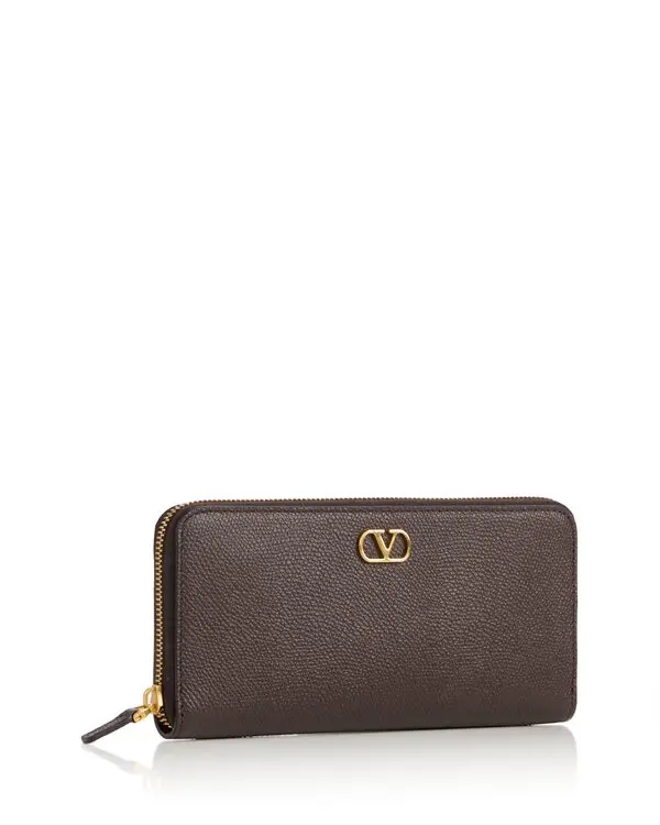 Valentino Garavani Zip Around Leather Wallet - Brown