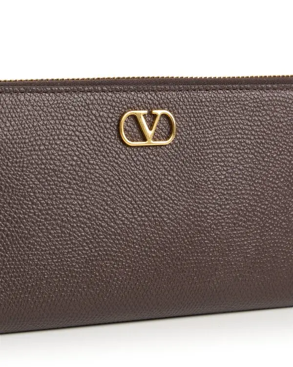 Valentino Garavani Zip Around Leather Wallet - Brown
