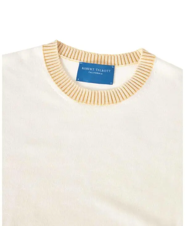Robert Talbott Gibson Cotton Cashmere Short Sleeve Crewneck Sweater