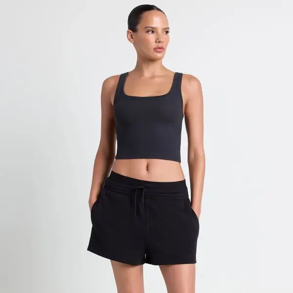 SKIMS Cotton Fleece Double Waistband Short - Onyx