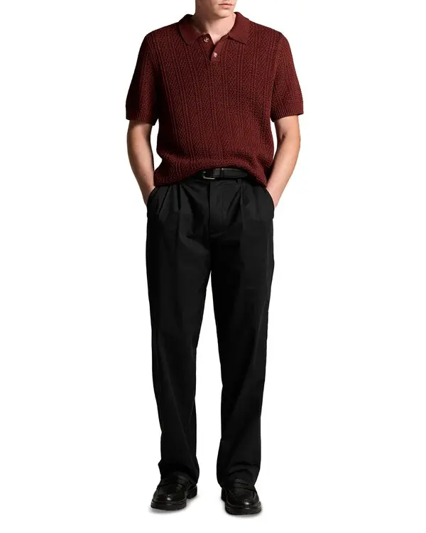 Vince Seed Stitch Rib Short Sleeve Polo - Deep Satin