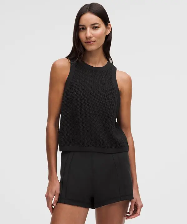 Lululemon Cotton Crochet Mesh Tank Top - Black