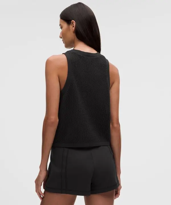 Lululemon Cotton Crochet Mesh Tank Top - Black