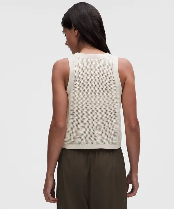 Lululemon Cotton Crochet Mesh Tank Top