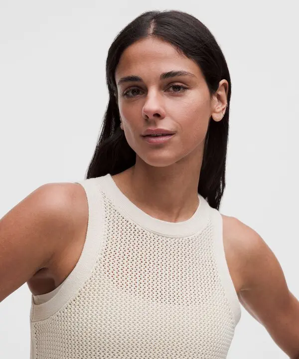 Lululemon Cotton Crochet Mesh Tank Top