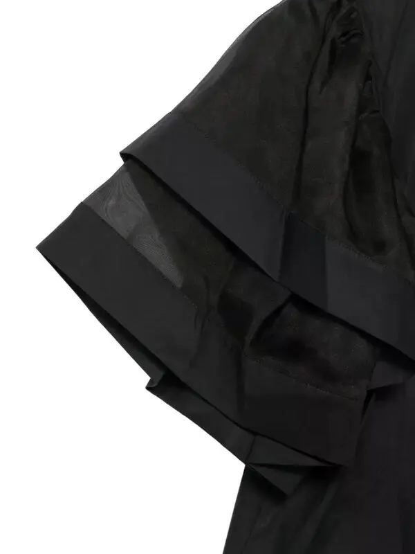PSOPHIA Tiered-sleeve Sheer-panelled Blouse