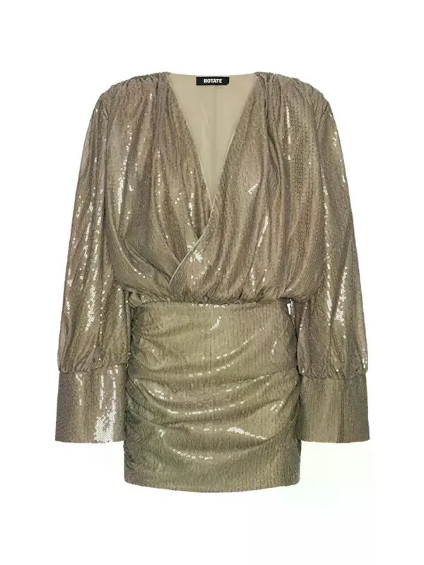 ROTATE BY BIRGER CHRISTENSEN Sequin-embellished Ruched Dress
