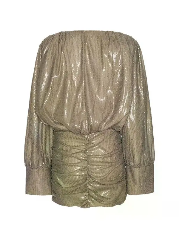 ROTATE BY BIRGER CHRISTENSEN Sequin-embellished Ruched Dress