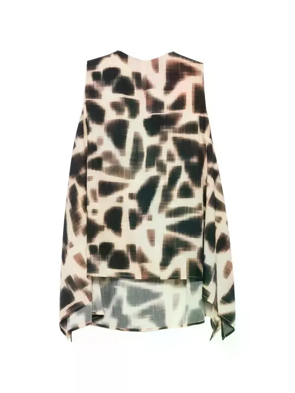 PSOPHIA Abstract Print Tie-neck Sleeveless Top