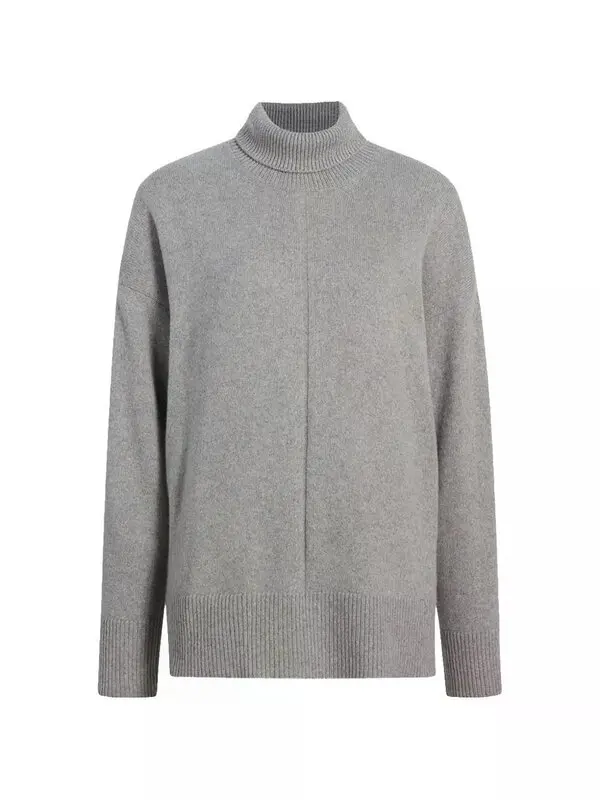 Another Tomorrow Heather Front Seam Turtleneck Sweater