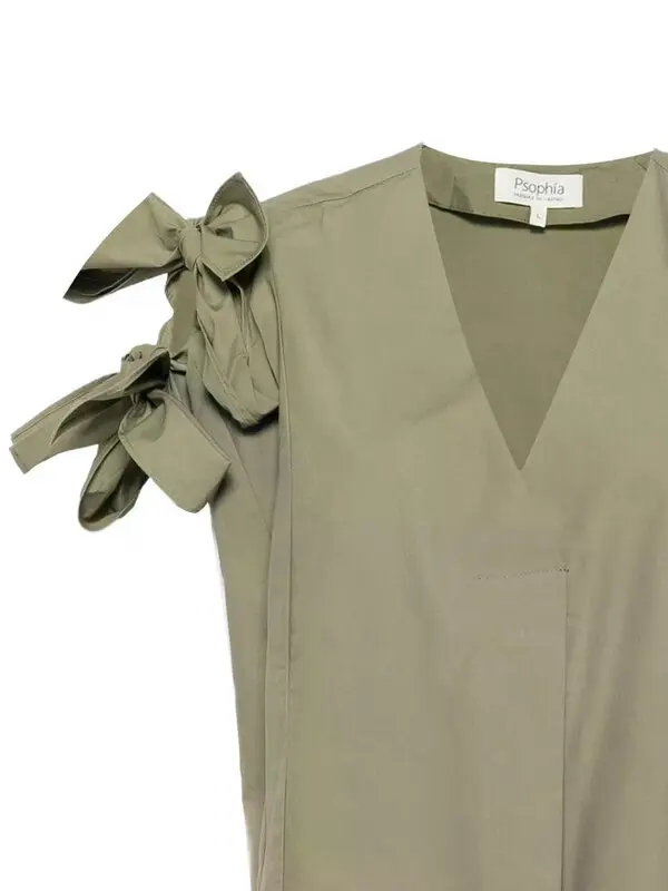 PSOPHIA V-neck Top With Bow Detail