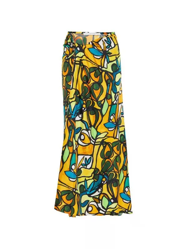 Christopher Esber Abstract Print Draped Skirt - Yellow