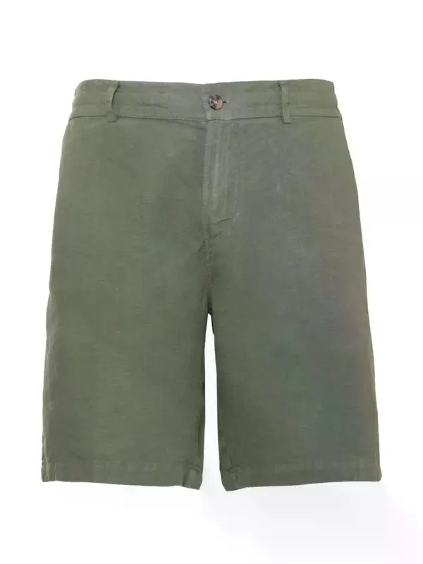 MC2 SAINT BARTH Embroidered Logo Linen Shorts