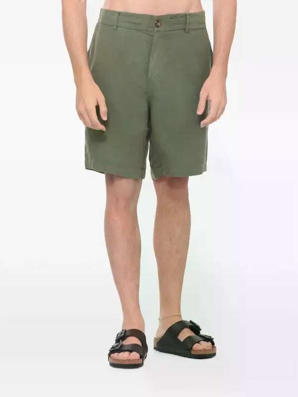 MC2 SAINT BARTH Embroidered Logo Linen Shorts