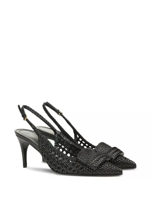 SERGIO ROSSI Braided Slingback Sandals