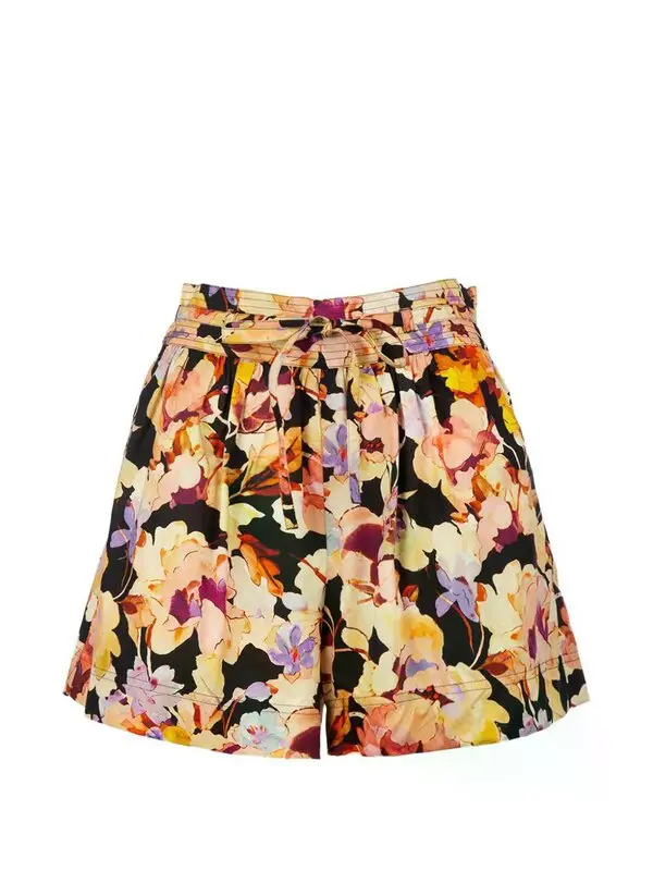 Ulla Johnson Floral-print Tie-waist Shorts - Black