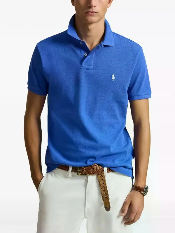 Polo Ralph Lauren Logo-embroidered Piqué Polo Shirt - Blue