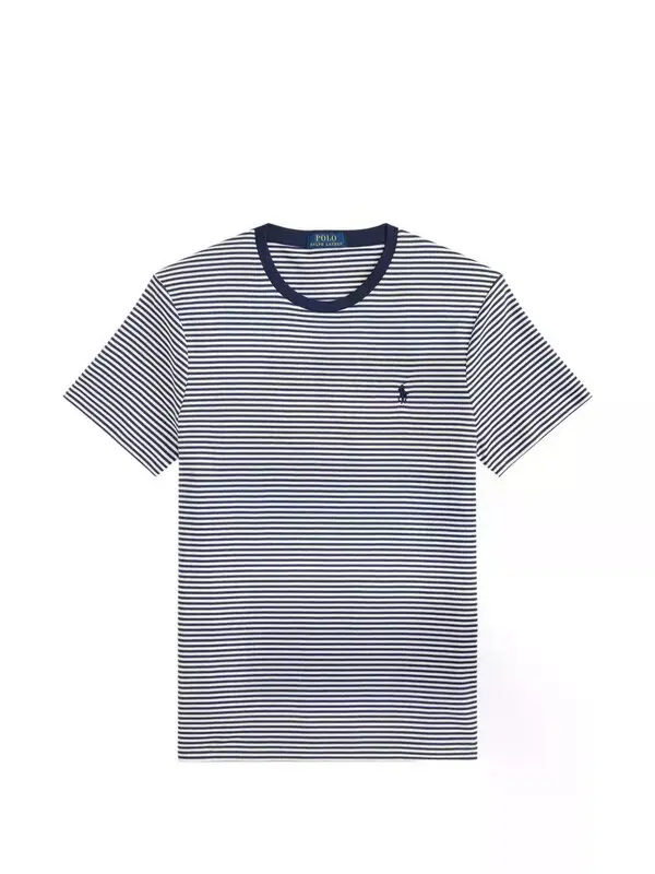 Polo Ralph Lauren Striped Logo-embroidered T-shirt - Blue