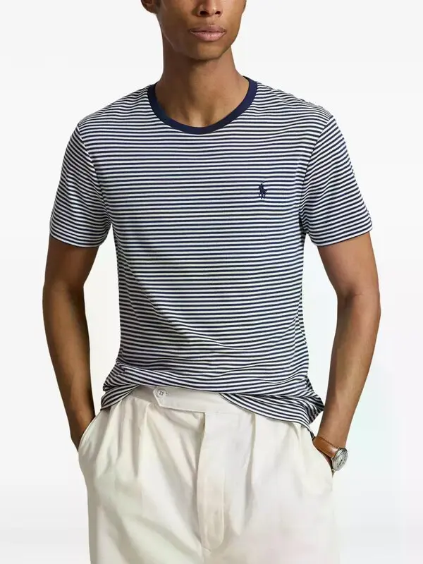 Polo Ralph Lauren Striped Logo-embroidered T-shirt