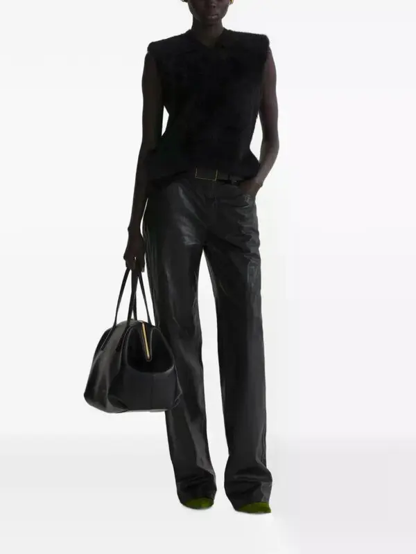 MUGLER Brushed Knit Sleeveless V-neck Top
