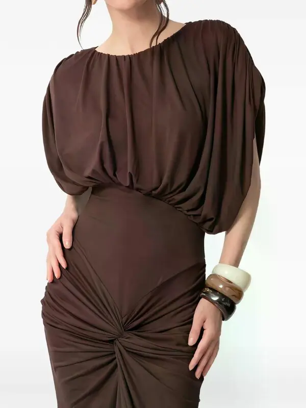 CONCEPTO Zena Gathered Maxi Dress