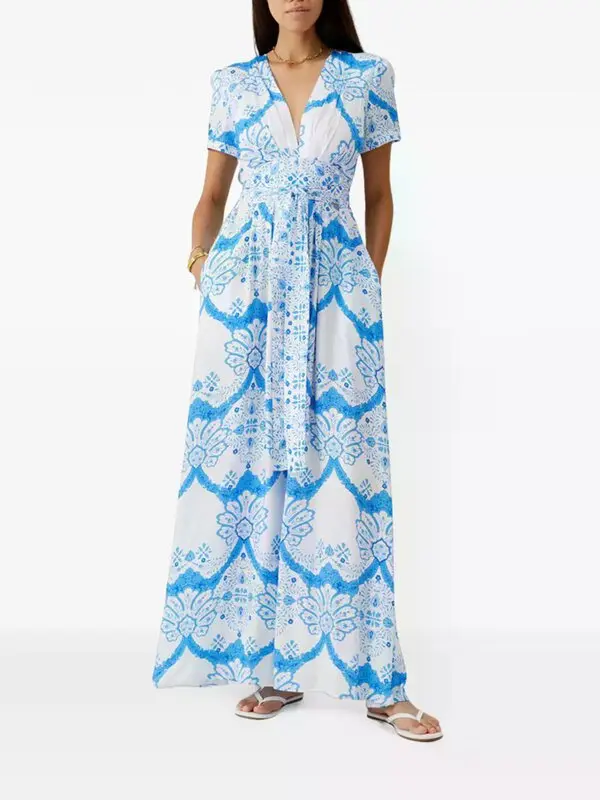 Melissa Odabash Lou Floral-print Maxi Dress - Blue