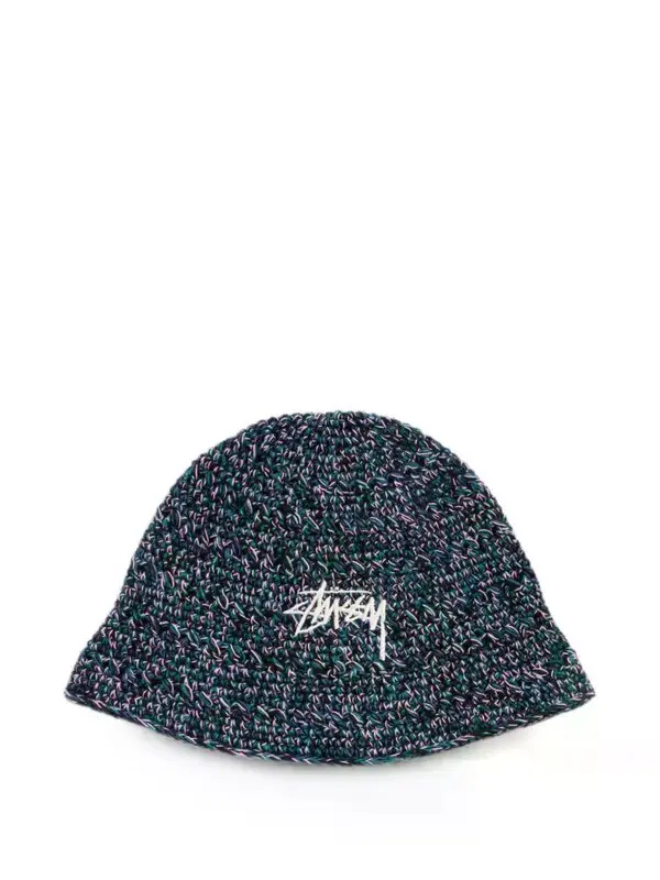 StÜssy Stock Logo Embroidered Bucket Hat - Blue